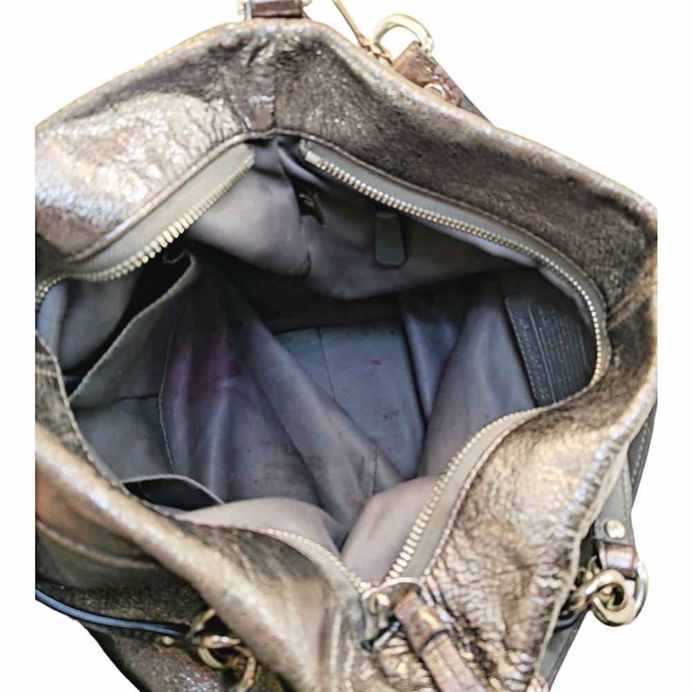 Coach Brooke Metallic Silver/Pewter Leather Hobo Shou… - Gem